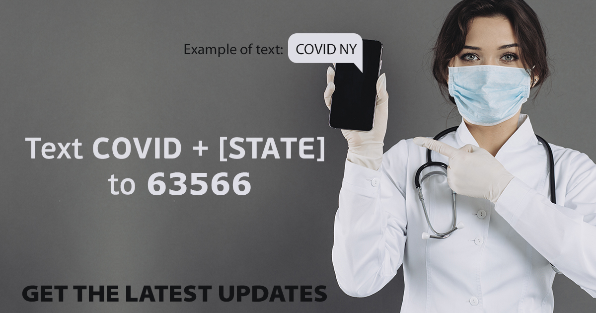 COVID-19 Stats Text Message SMS, Coronavirus Statistics